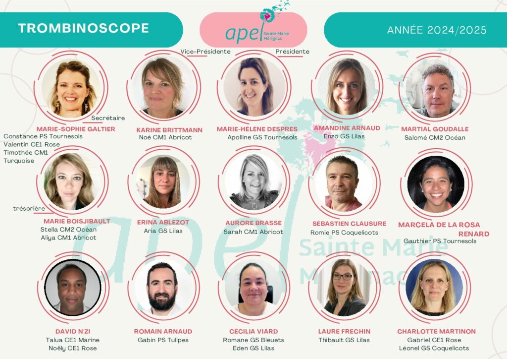 Revoir le trombinoscope 2024-2025 – Association des Parents d'élèves